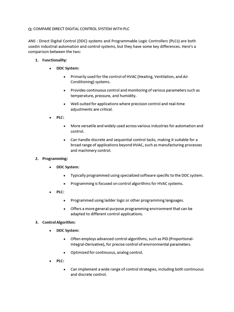 Functionality: DDC System | PDF | Programmable Logic Controller | Automation