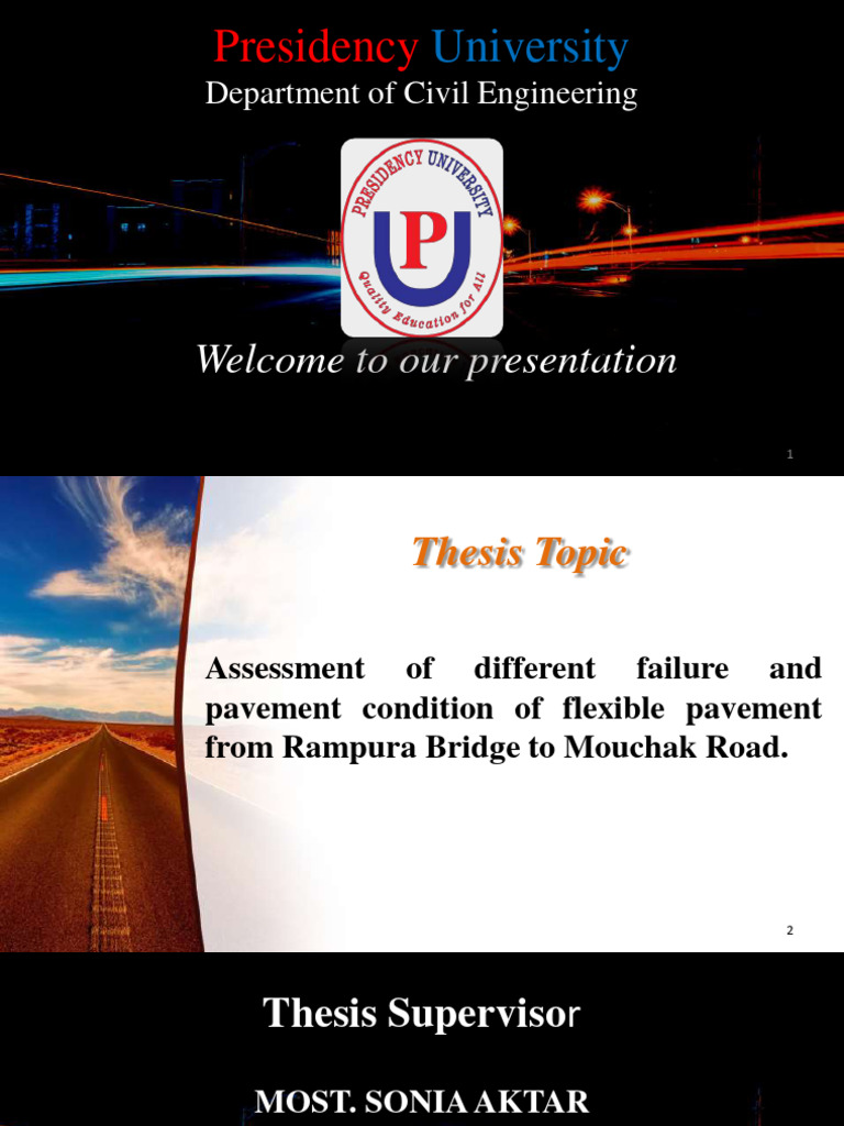 Final presentation_on_Assessment of road from_Rampura bridge to Mouchak ...