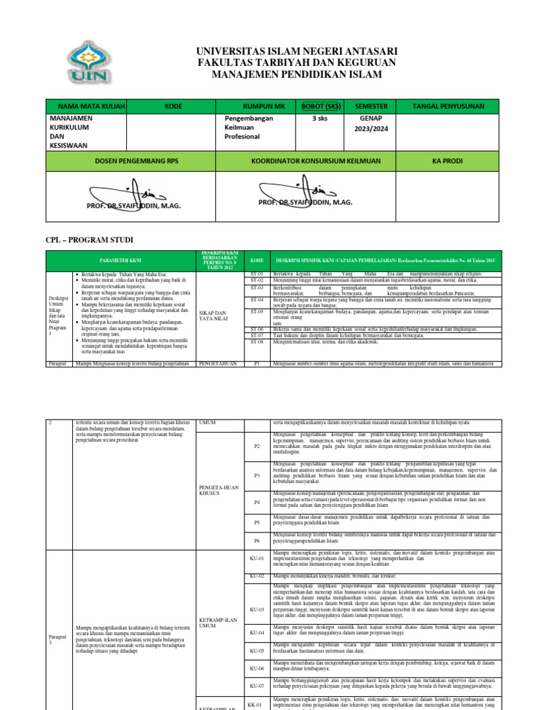 Manajemen PK Dan Kesiswaan | PDF