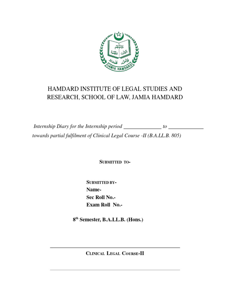 Internship Diary - Format | PDF | Government Of India | Judiciaries