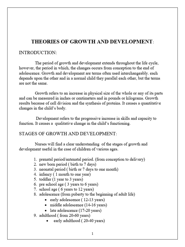 Theories of Growth and Development | PDF | Thought | Cognitive Development