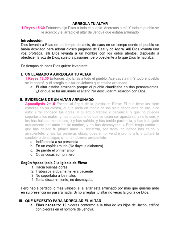 Arregla Tu Altar | PDF | Libros de reyes | Elijah