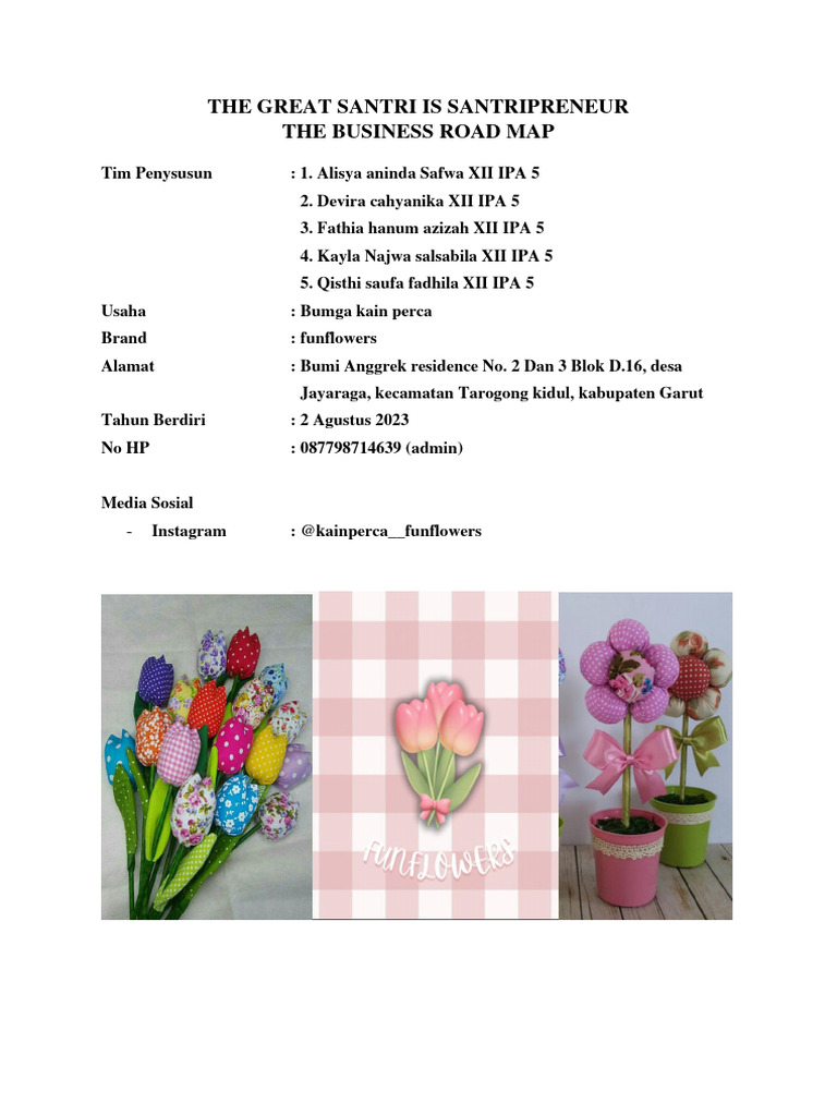 Bagi Bunga Kain Perca (Funflowers) - Kelompok 3 - XII - IPA 5 | PDF
