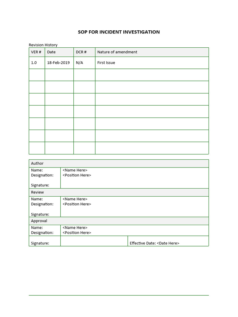 SOP - Incident Investigation | PDF | Law SOP - Incident Investigation | PDF | Law