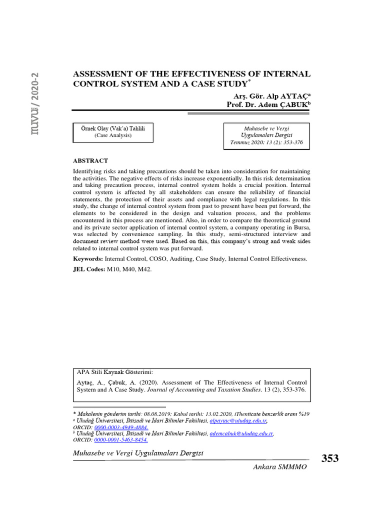 4.internal Control and Case Study | PDF | Internal Control | Audit