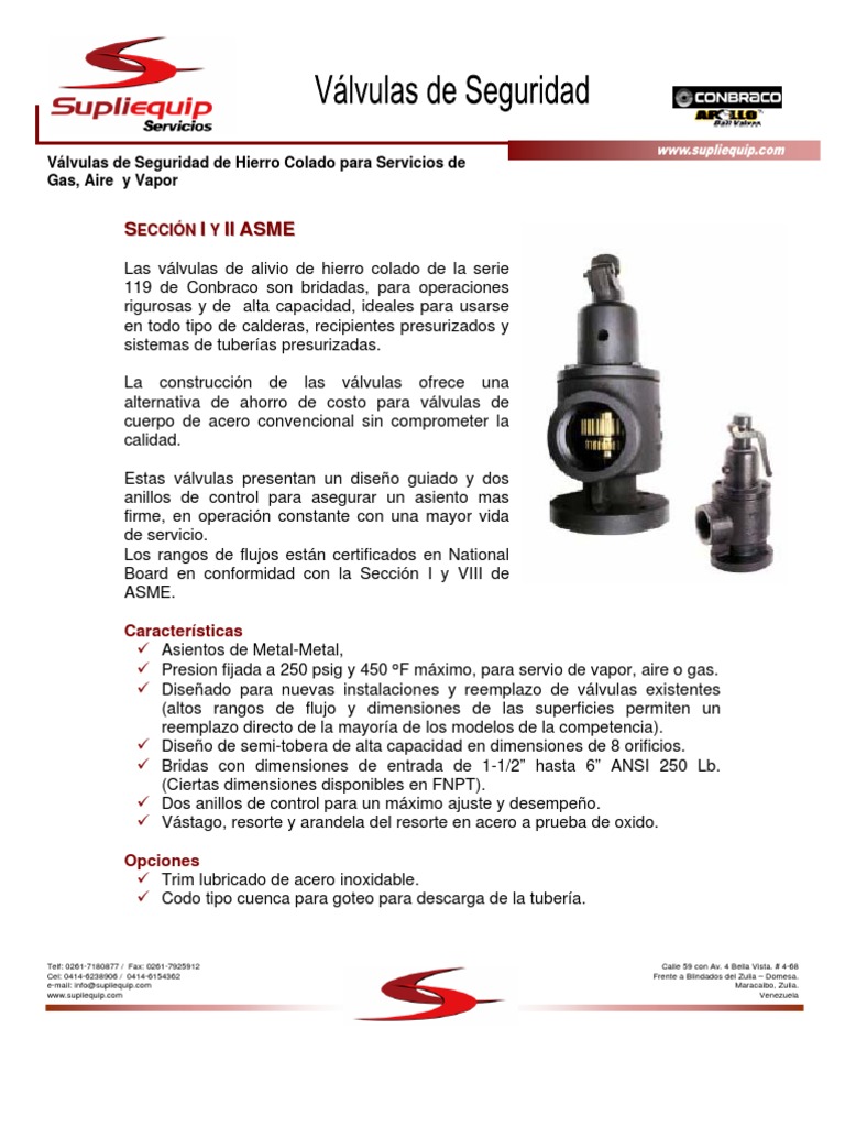 Válvulas - de - Seguridad | PDF | Caldera | Gases