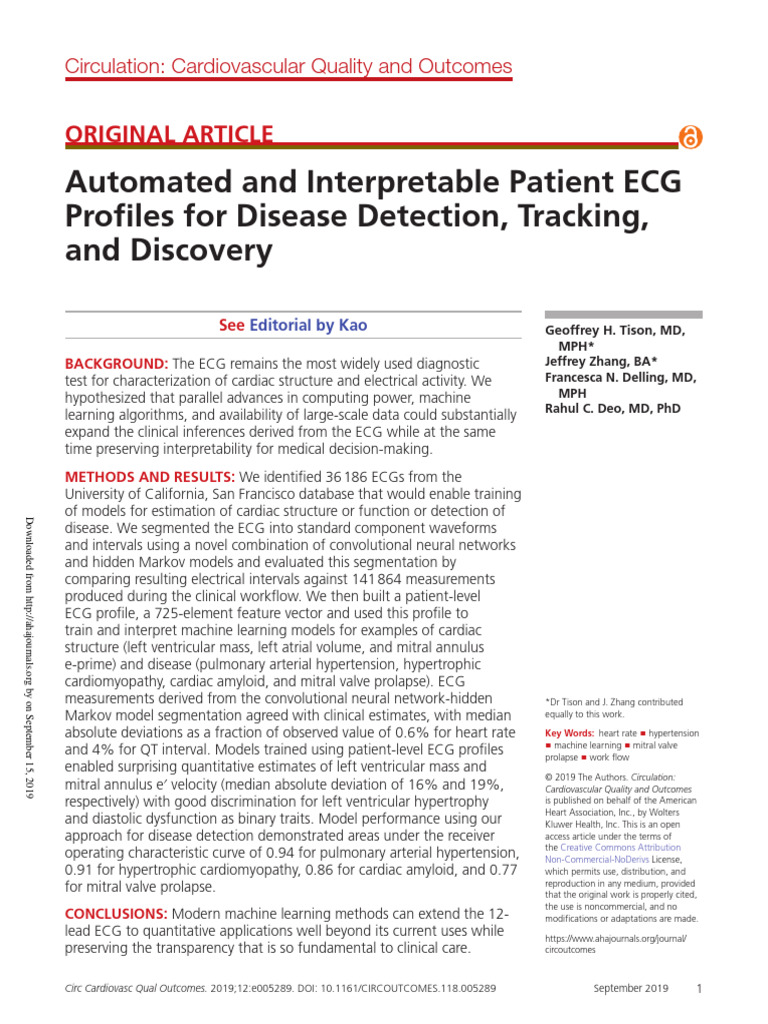 tison2019Automated system | PDF | Electrocardiography | Heart
