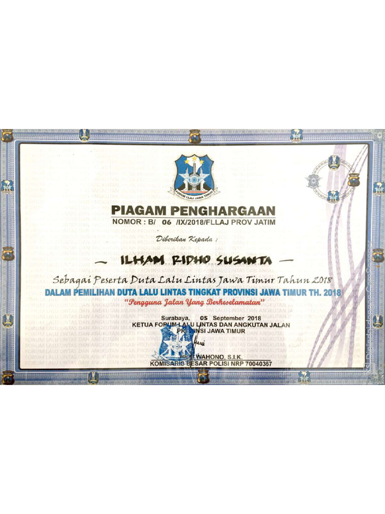 Duta Lalu Lintas Jawa Timur | PDF