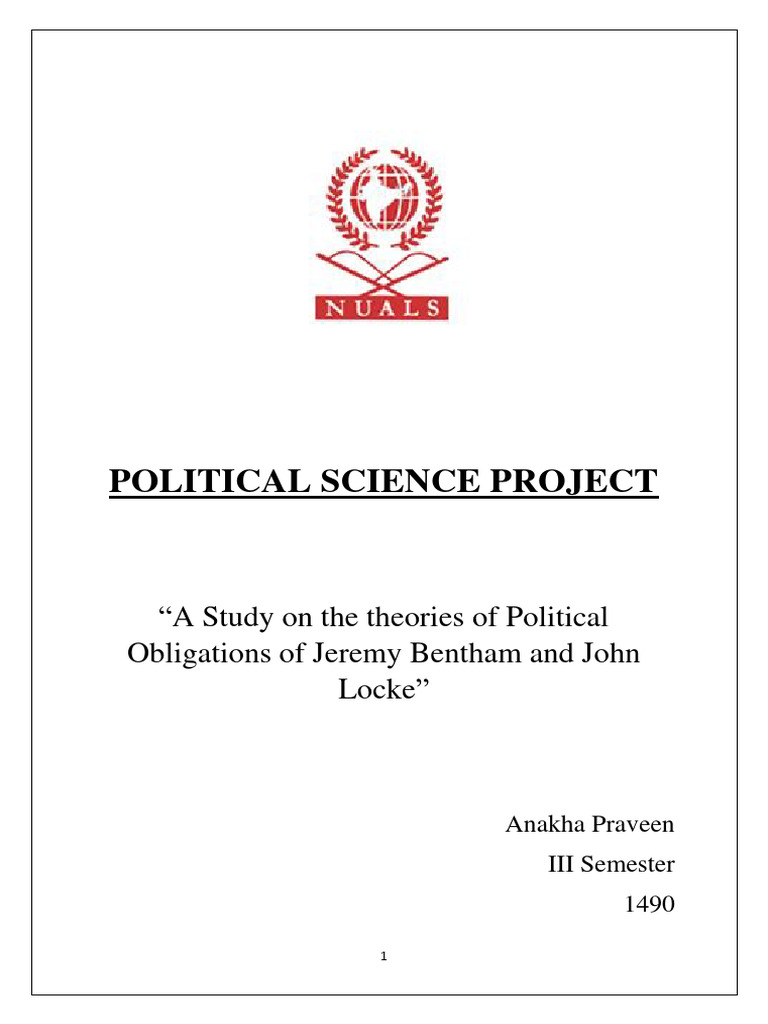 Political Science Project (III SEM) | PDF | Utilitarianism | Pleasure