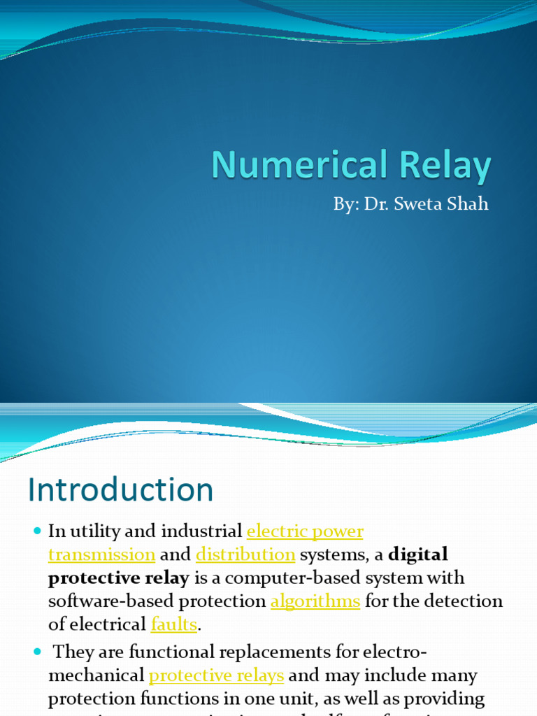 Numerical Relay PPT 1 | PDF | Electrical Engineering | Electricity