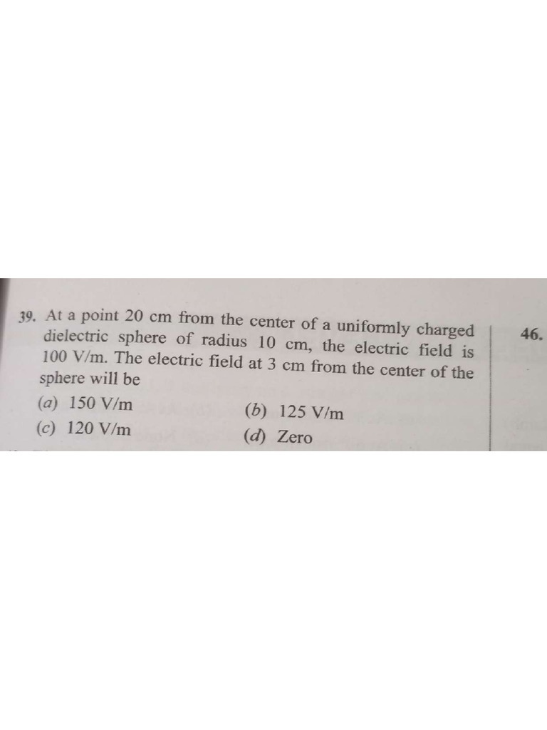 Electrostatic Basic Question No. 46 | PDF