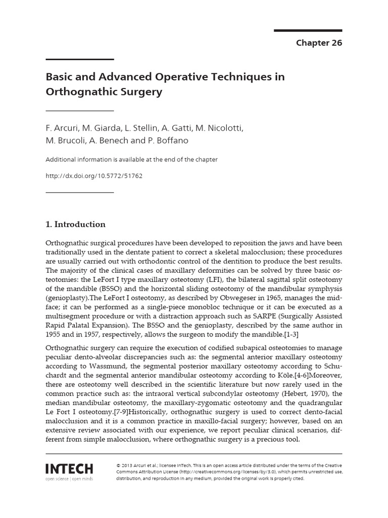 InTech-Basic and Advanced Operative Techniques in Orthognathic Surgery ...
