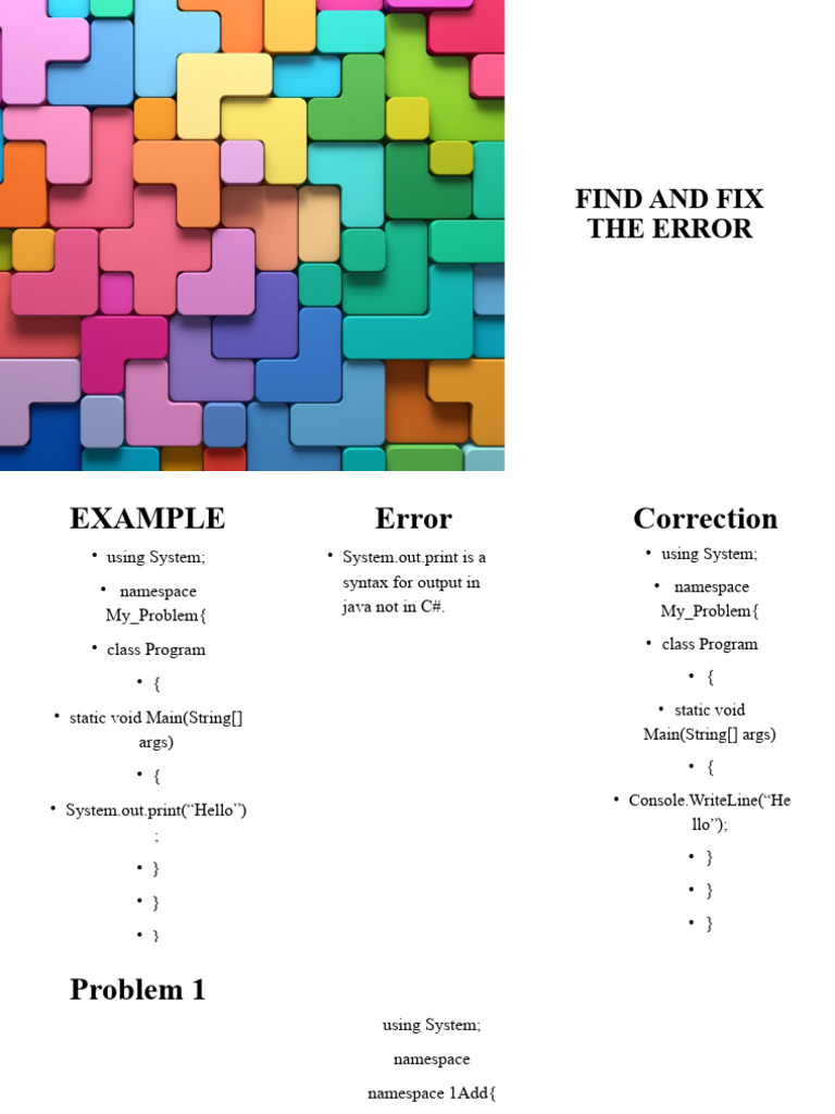 Find and Fix | Download Free PDF | Namespace | Boolean Data Type Find and Fix | Download Free PDF | Namespace | Boolean Data Type
