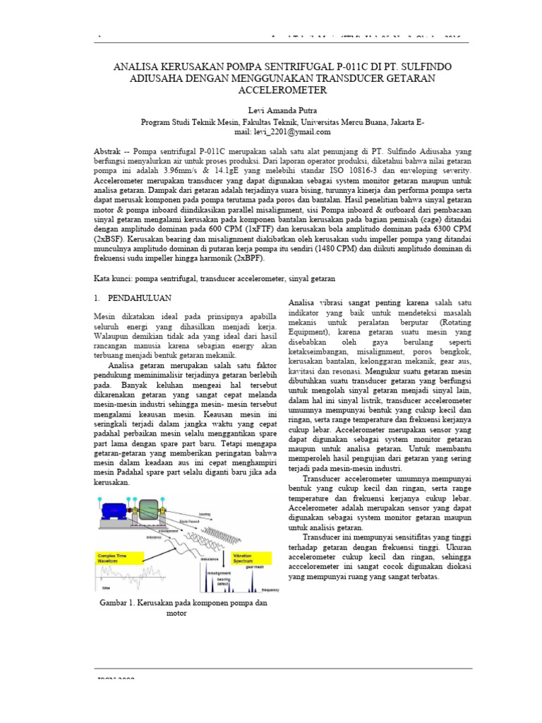 ID Analisa Kerusakan Pompa Sentrifugal P 01 | PDF | Komputer | Teknologi & Rekayasa