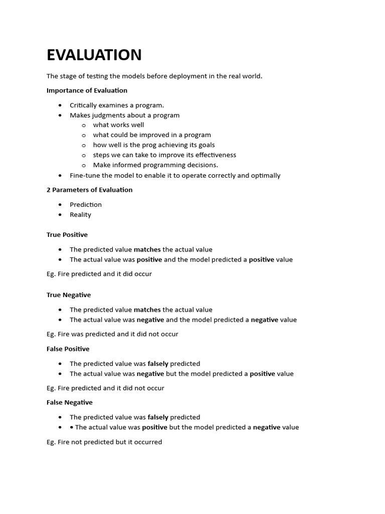 Evaluation Notes | PDF | Accuracy And Precision | Applied Statistics