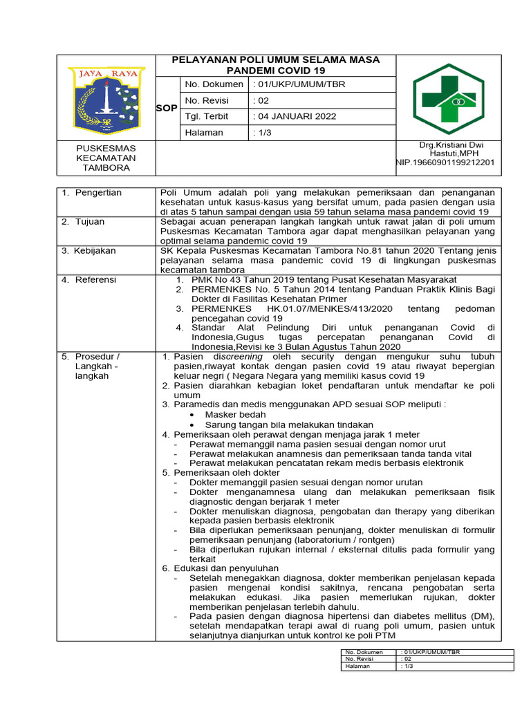 Pelayanan Poli Umum Selama Masa Pandemi Covid 19 | PDF | Pengembangan Diri | Kesehatan Holistik
