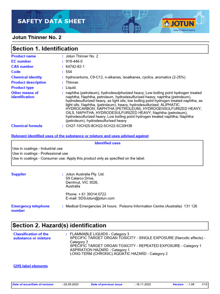 Jotun Thinner | PDF | Personal Protective Equipment