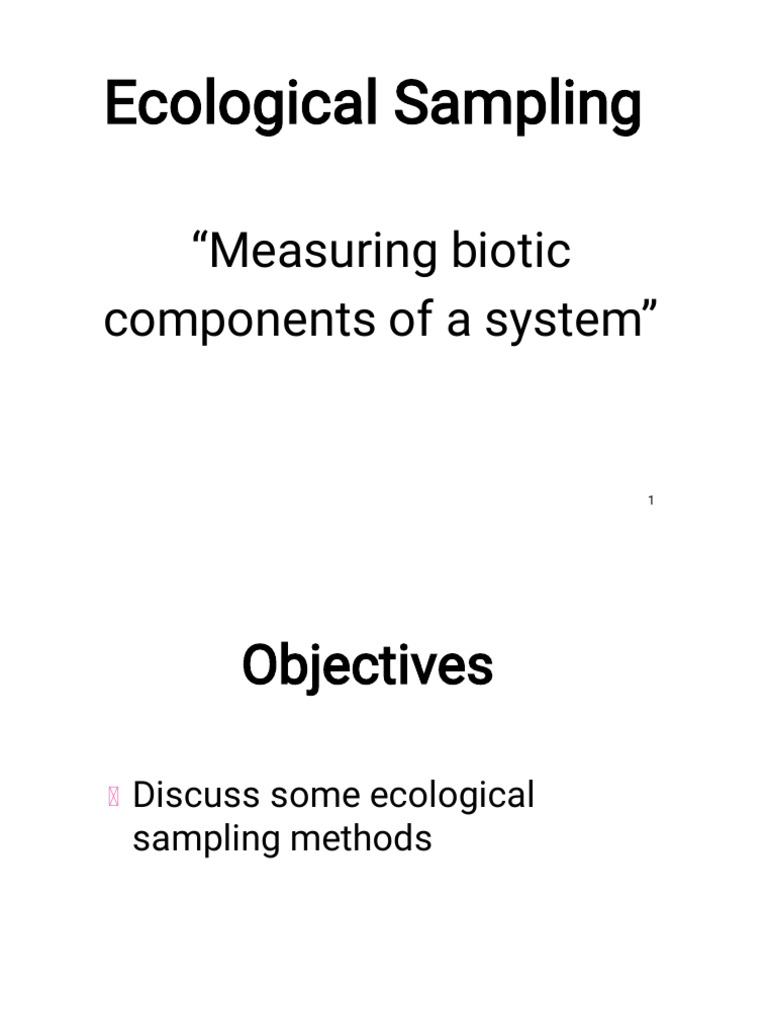 Ecological Sampling | PDF | Sampling (Statistics) | Biomass (Ecology)