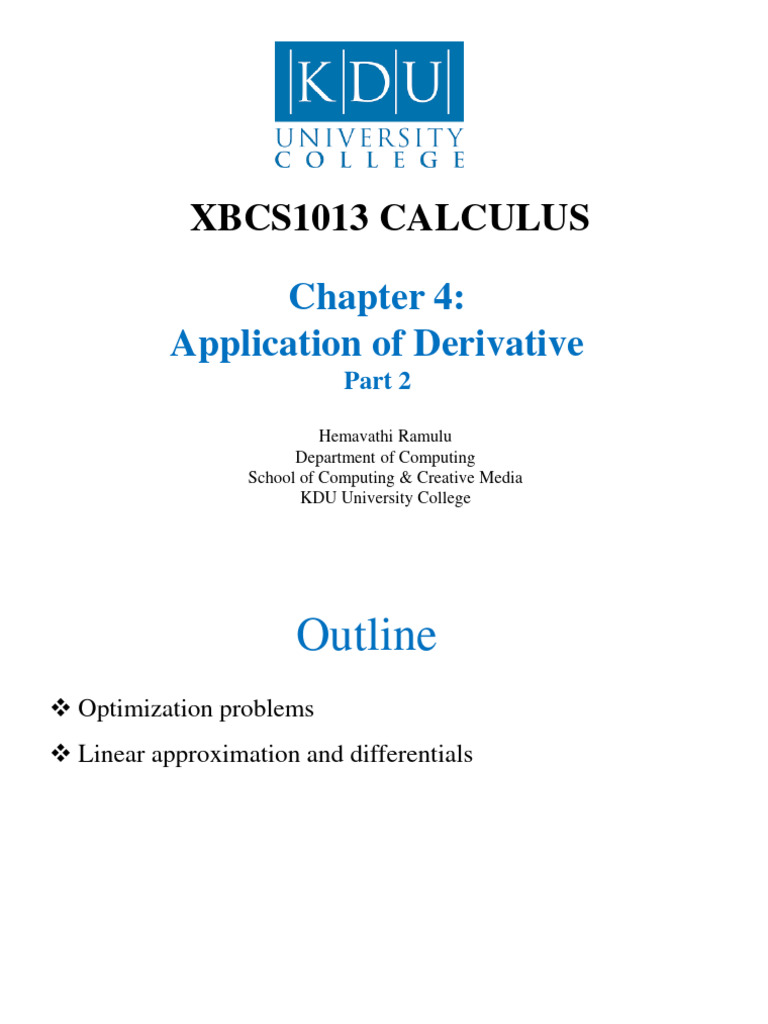 Chapter 4 Application of Derivative II | PDF | Mathematical Optimization | Area