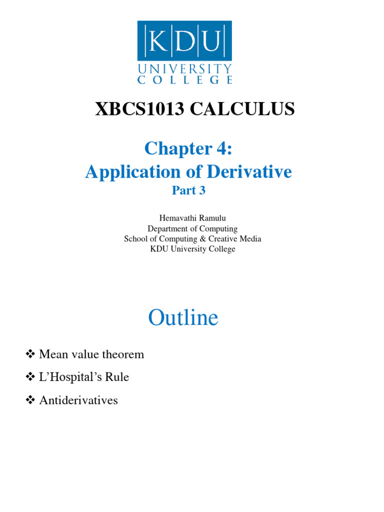Chapter 4 Application of Derivative III | PDF | Derivative | Function ...