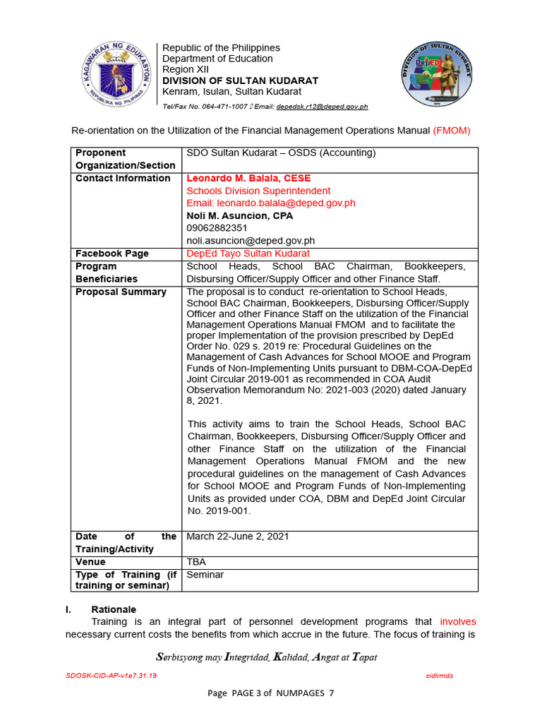 Training Design RE ORIENTATION Edited | PDF | Business Economics | Money