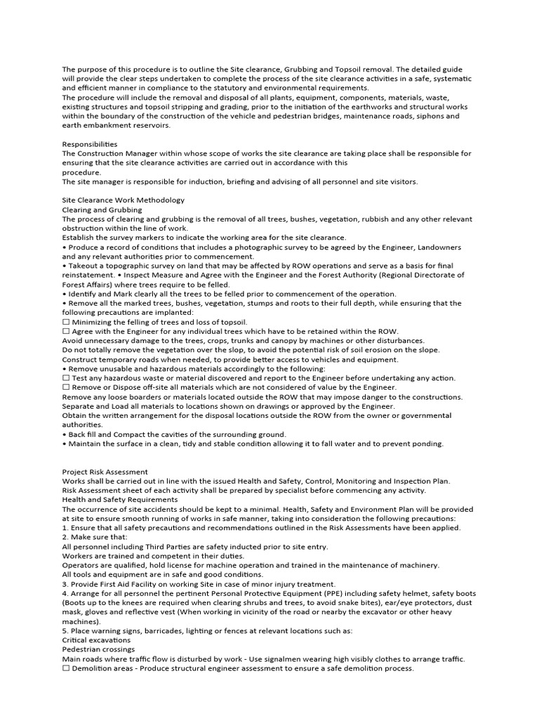 The Purpose of This Procedure Is To Outline The Si | PDF | Road ...