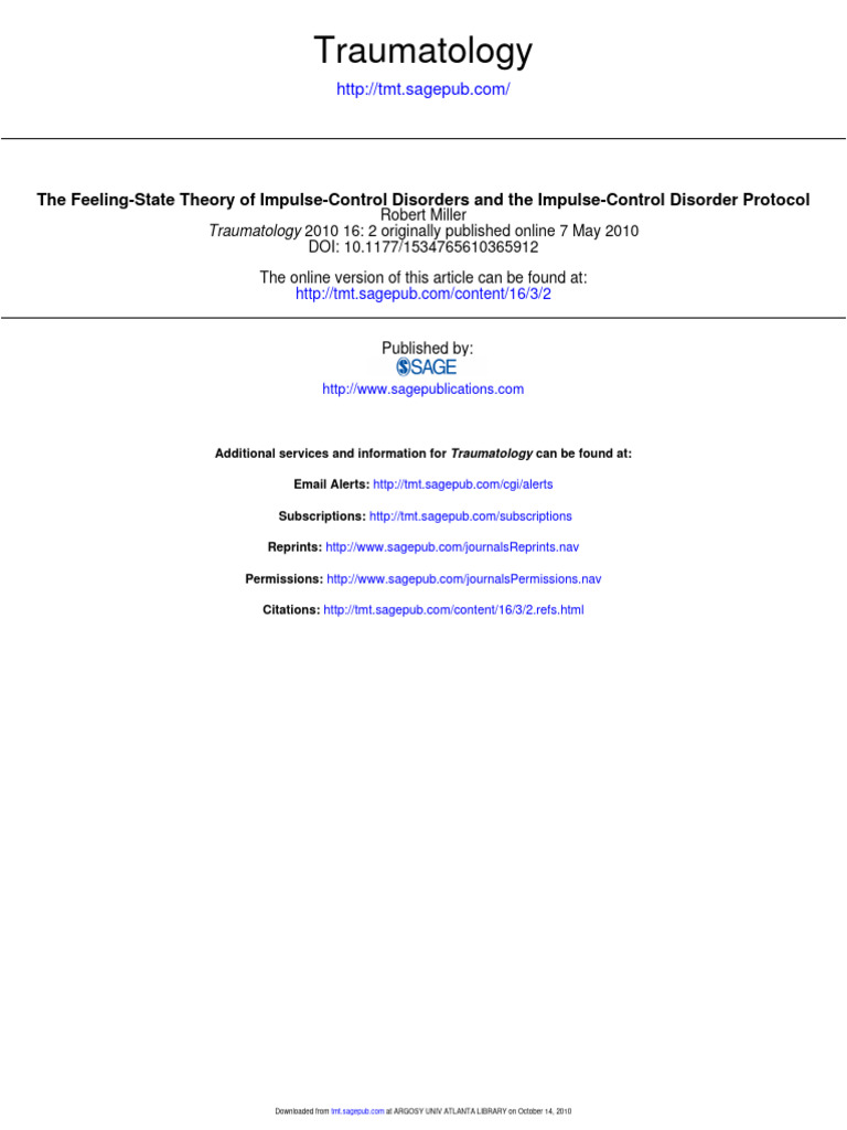 Feeling-State Theory of Impulse Control | PDF | Problem Gambling | Mental Disorder