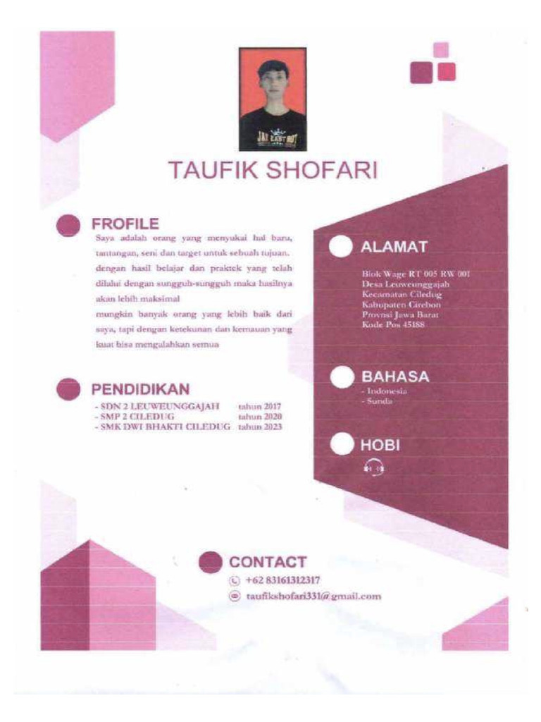 CV - Taufik Shofari | PDF