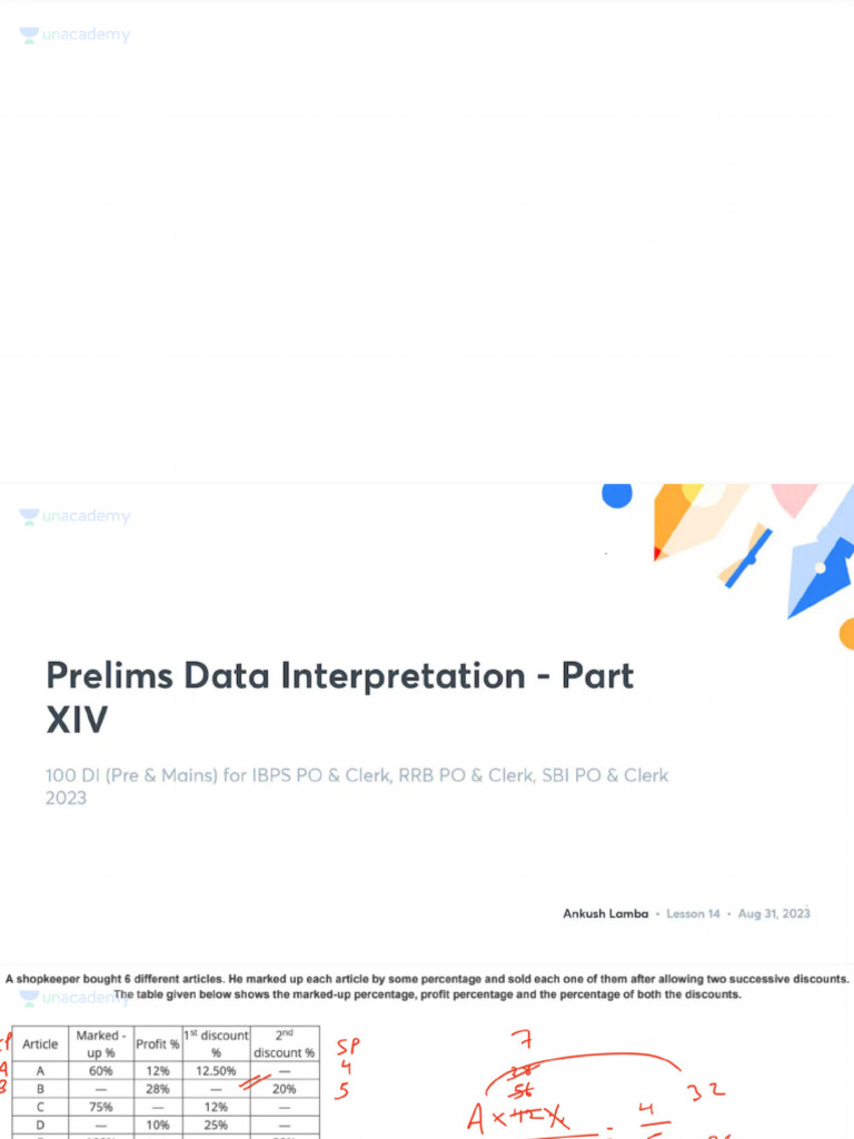 Prelims Data Interpretation Part XIV With Anno | PDF