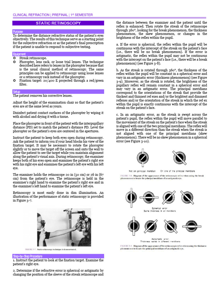 Retinoscopy Guide for Students | PDF | Eye | Optics