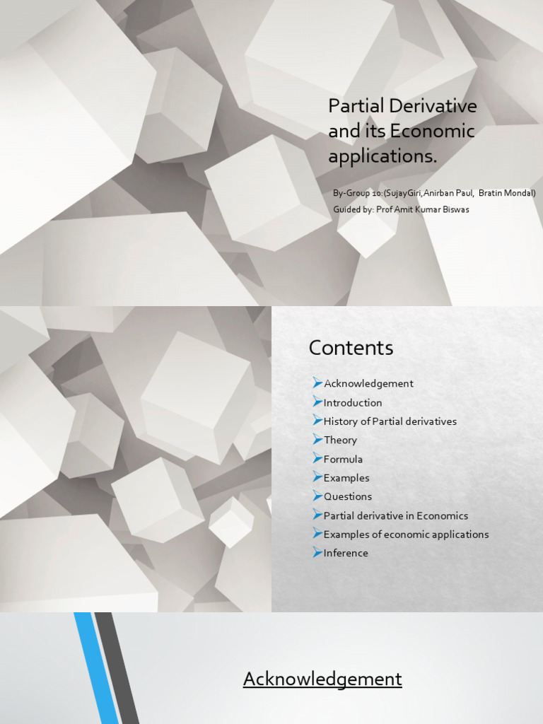 Partial Derivative and Its Economic Application | PDF | Derivative | Mathematics