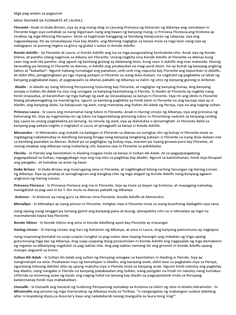 Filipino Florante at Laura | PDF