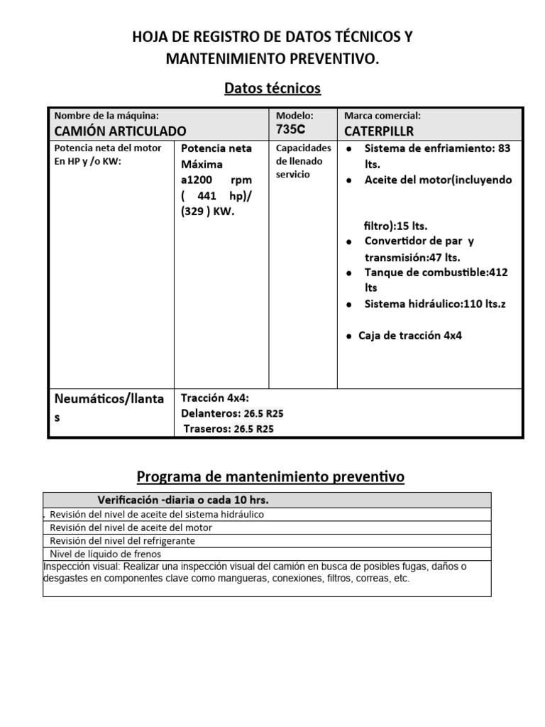 Camion 735 | PDF | Camión | Industria automotriz