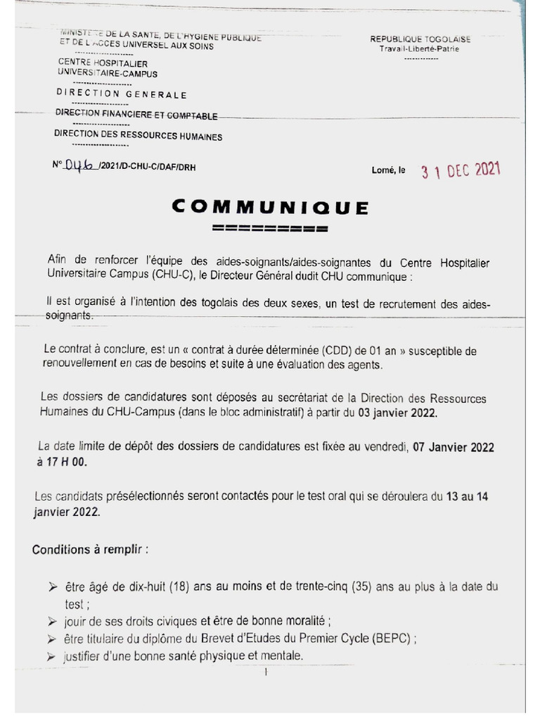 Communiqué | PDF