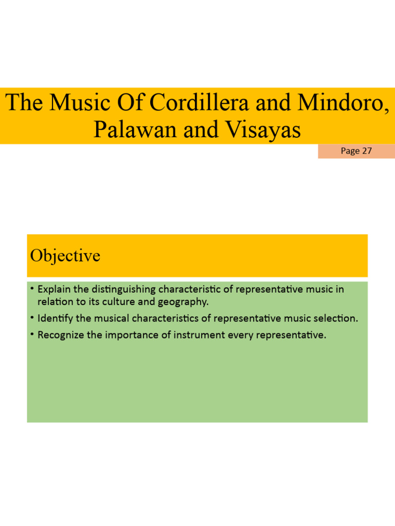 The Music of Cordillera and Mindoro, Palawan G7 - Q2 - LESSON 1&2 | PDF ... The Music of Cordillera and Mindoro, Palawan G7 - Q2 - LESSON 1&2 | PDF ...
