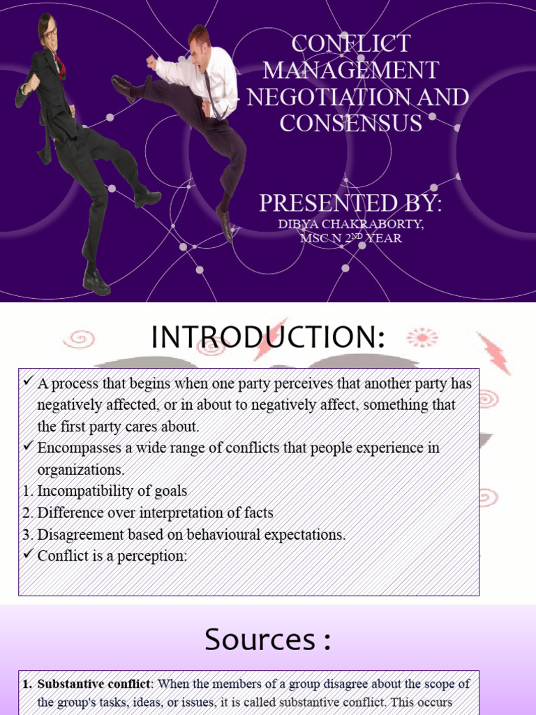 CONFLICT MANAGEMENT | PDF | Negotiation | Consensus Decision Making