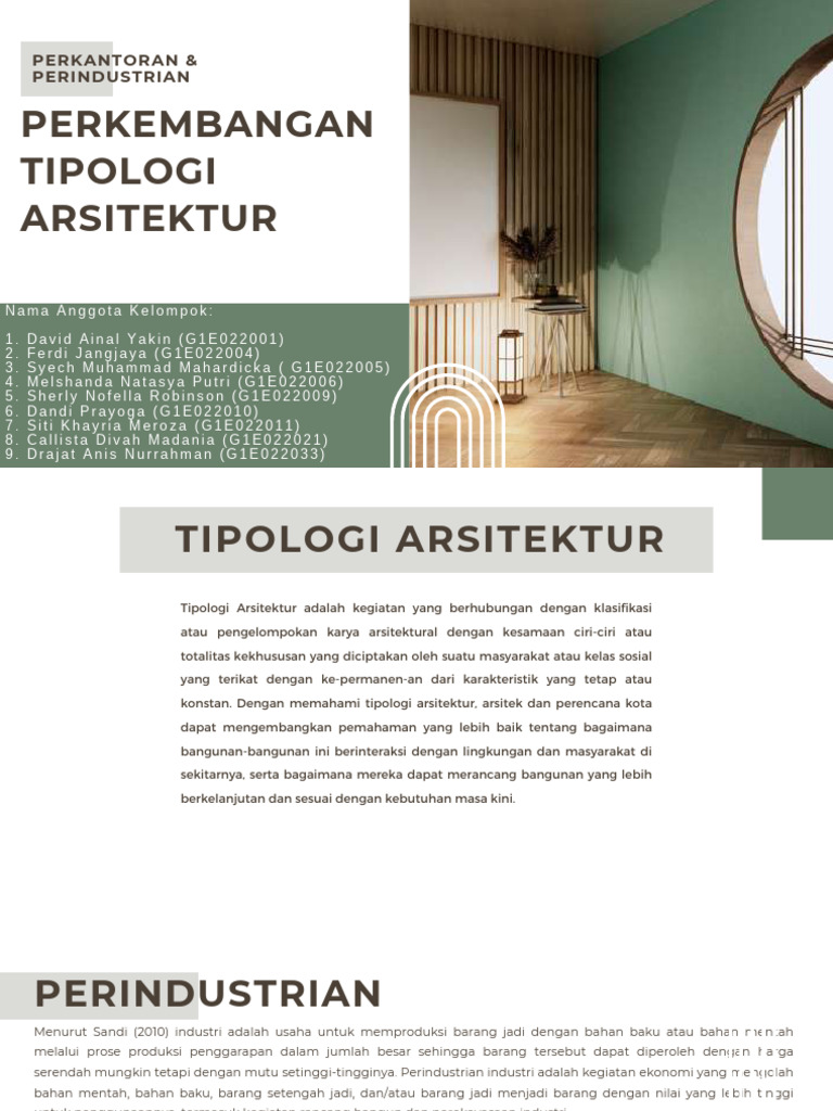 Kelompok 4 Perkantoran Dan Perindustrian Tipologi Arsitektur | PDF