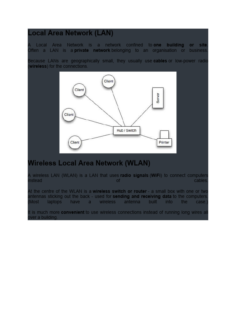 Lan Wlan And Wan Explained Pdf Science Mathematics Computers
