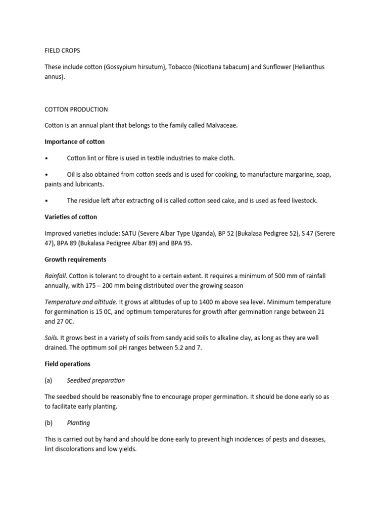 Field Crops | PDF | Cotton | Pest (Organism)