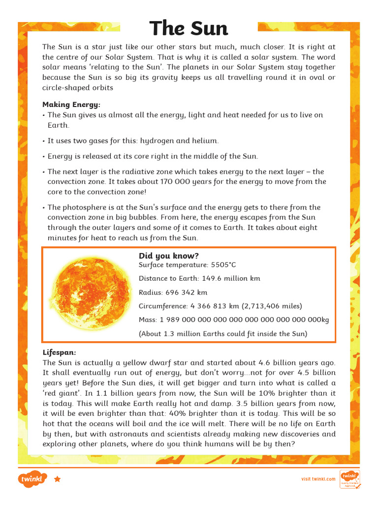 Understanding the Sun for Kids | PDF | Sun | Stars