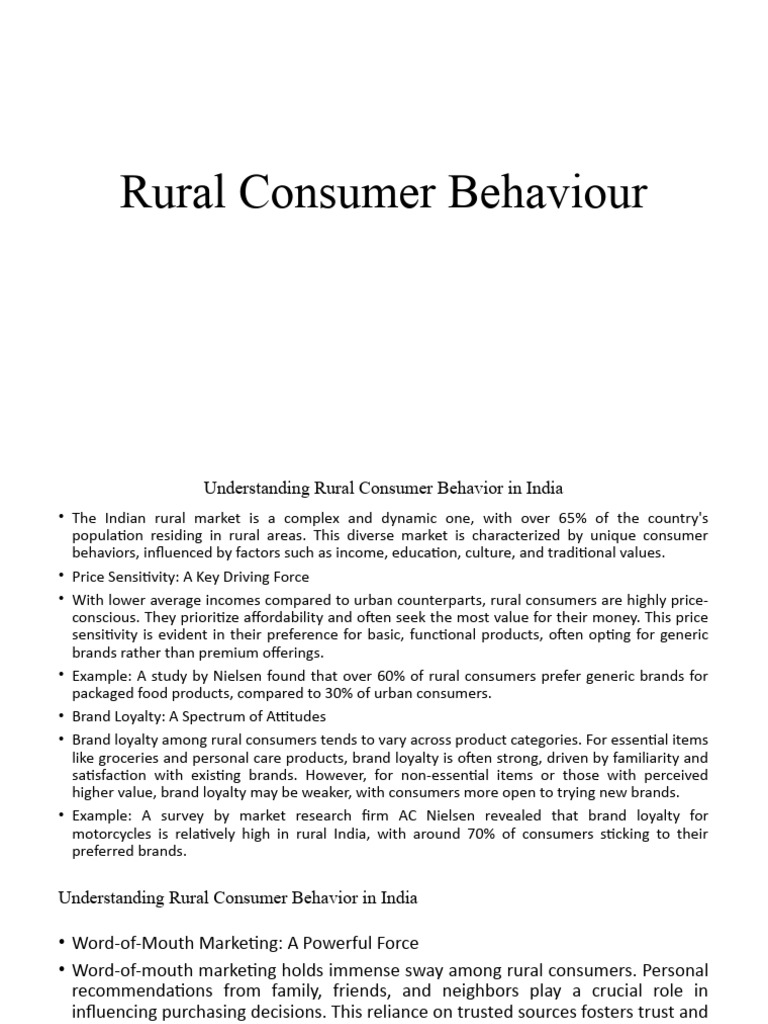 4 - Rural Consumer Behaviour | PDF | Consumer Behaviour | Brand