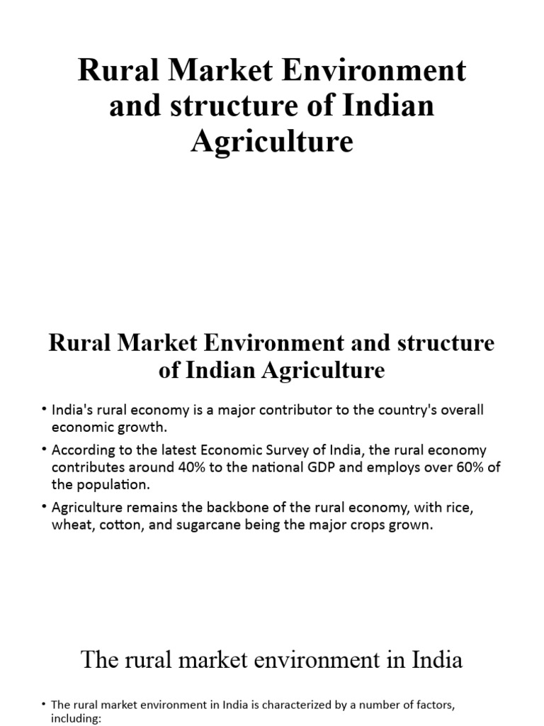3 - Rural Market Environment | PDF | Agriculture | Food Industry