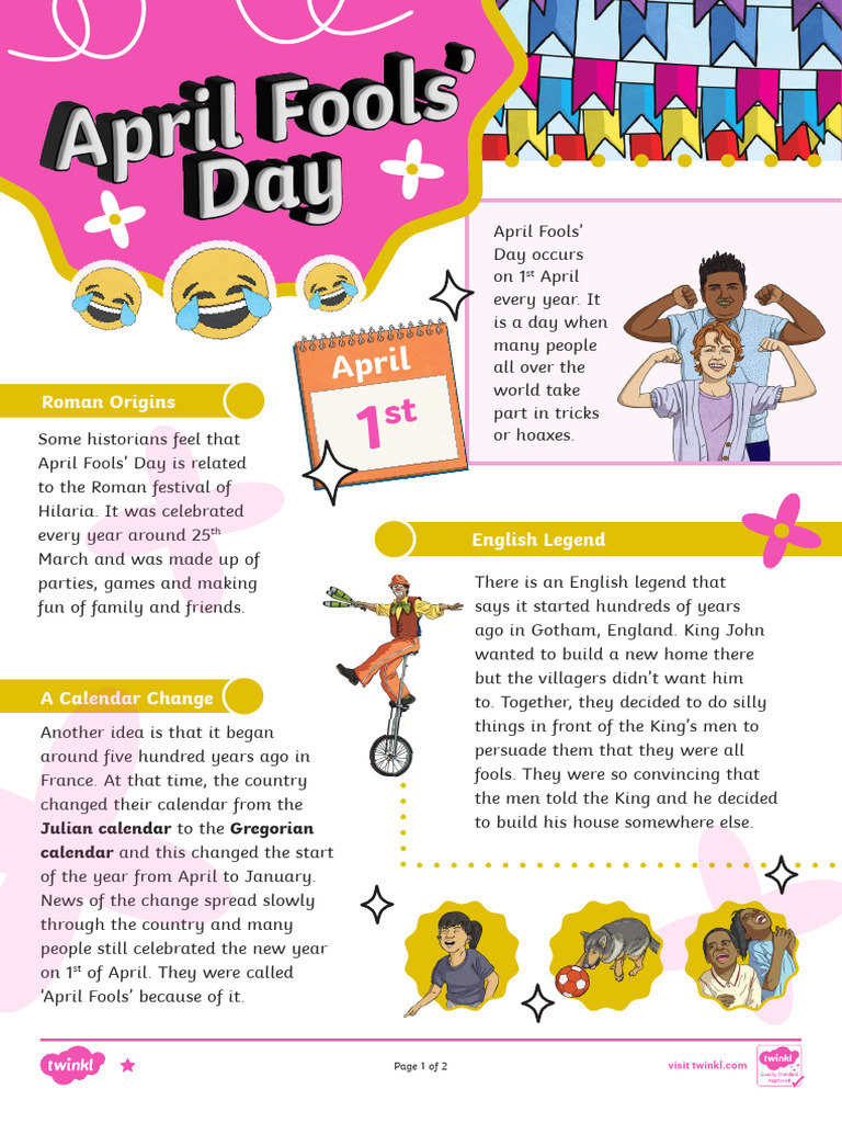 April Fools Day | PDF | Calendar