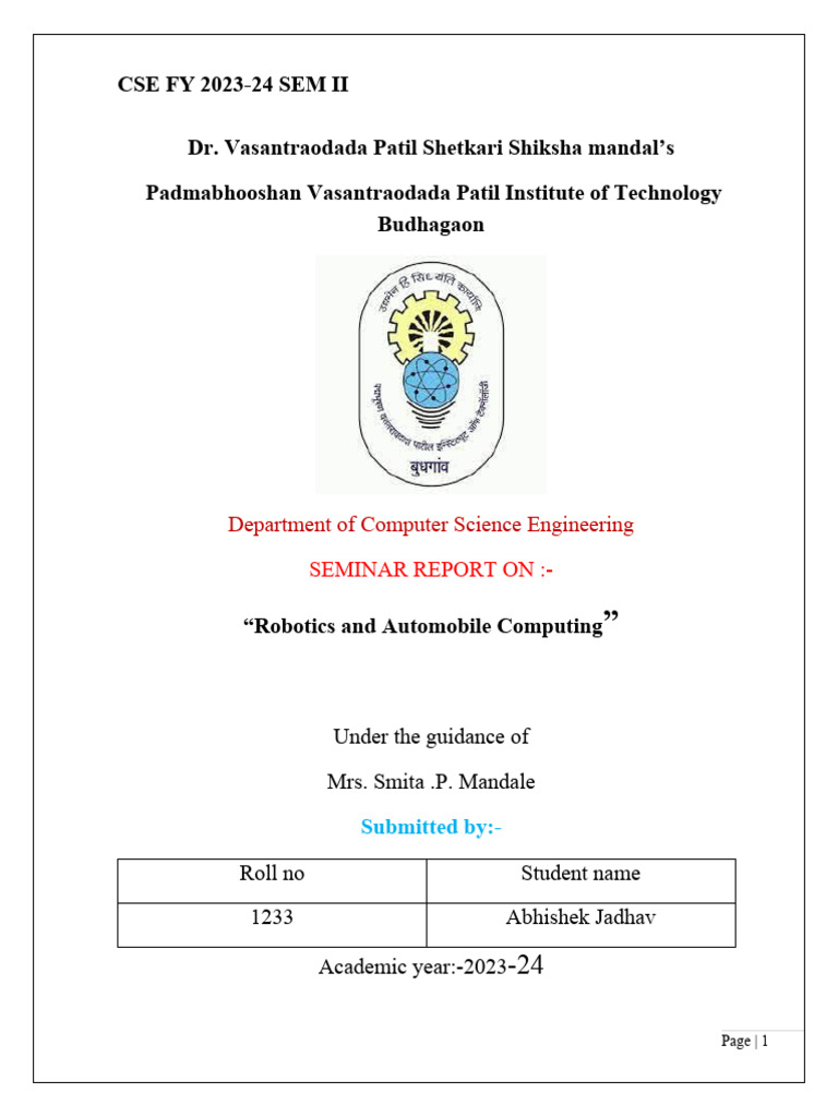 Jabya Report | PDF | Robot | Robotics