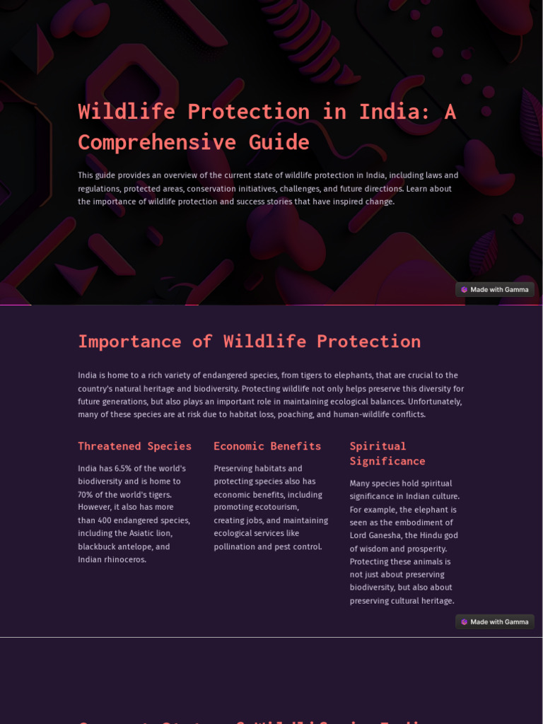Wildlife Protection in India A Comprehensive Guide | PDF | Conservation ...