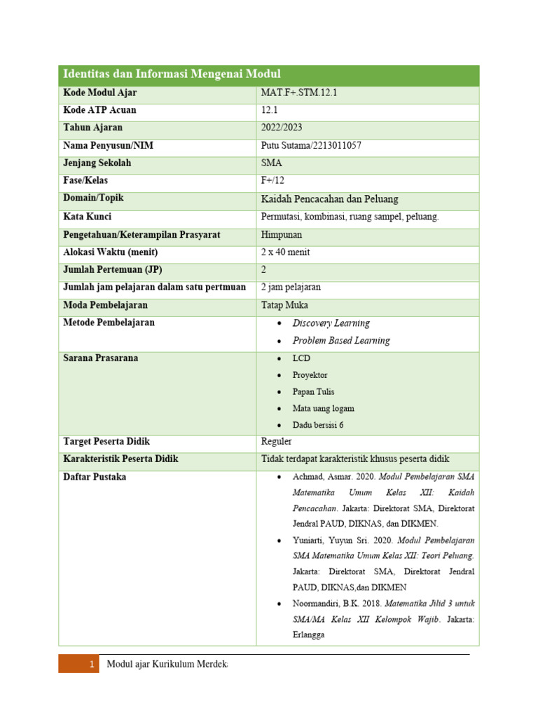 Modul Ajar - 1 | PDF