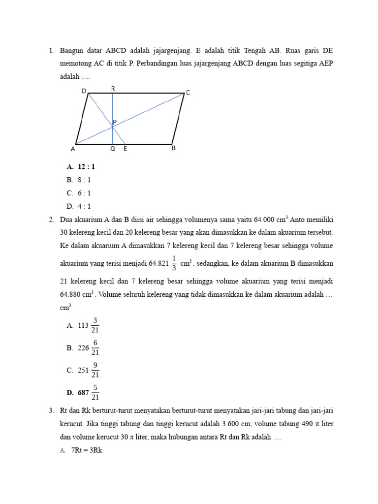 Soal Latihan OSN Geometri Tingkat SMP | PDF | Griya & Taman
