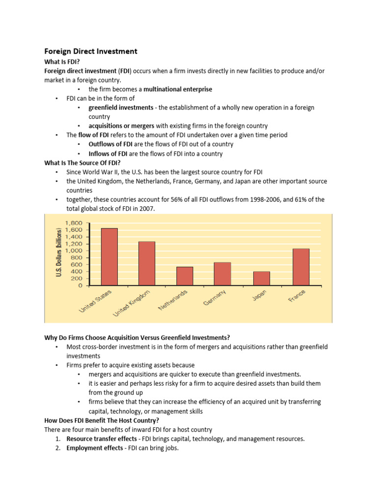 IBM notes | PDF | Foreign Direct Investment | Mergers And Acquisitions