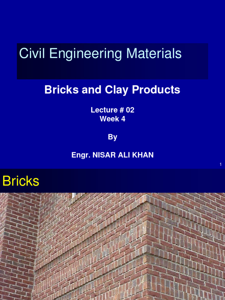 2lecture - Bricks | PDF | Brick | Natural Materials