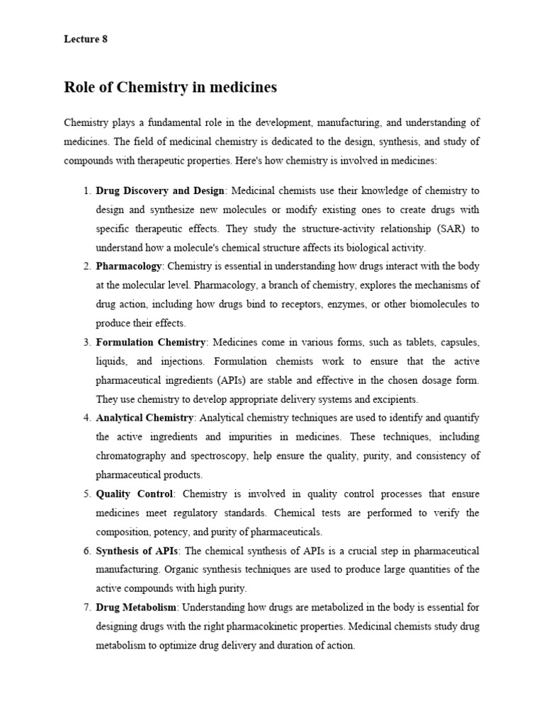 Lecture 8 Pdf Pharmacology Medicinal Chemistry